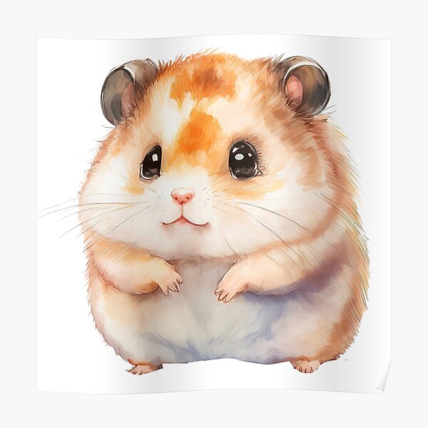 "A digital art for a colorful and nice looking Hamster" Poster for Sale ...