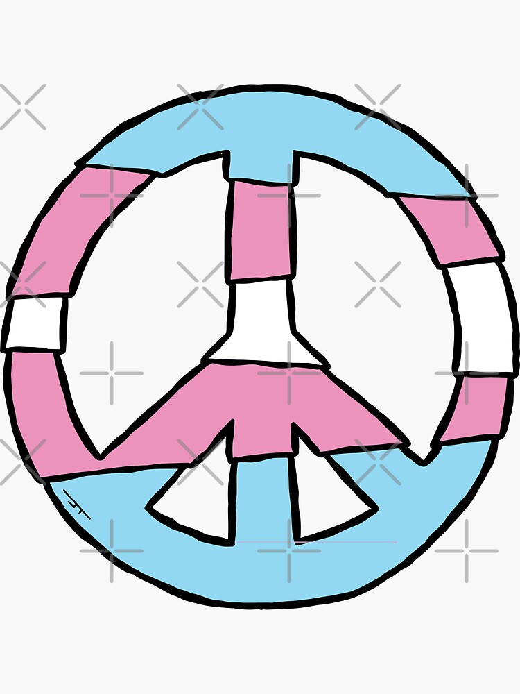 "peace (trans color scheme)" Sticker for Sale by baldartist80 | Redbubble