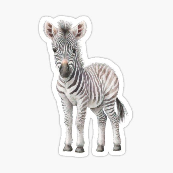 "A digital art for a colorful and nice looking Zebra" Sticker for Sale ...