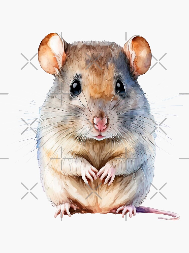 "A digital art for a colorful and nice looking Rat" Sticker for Sale by ...