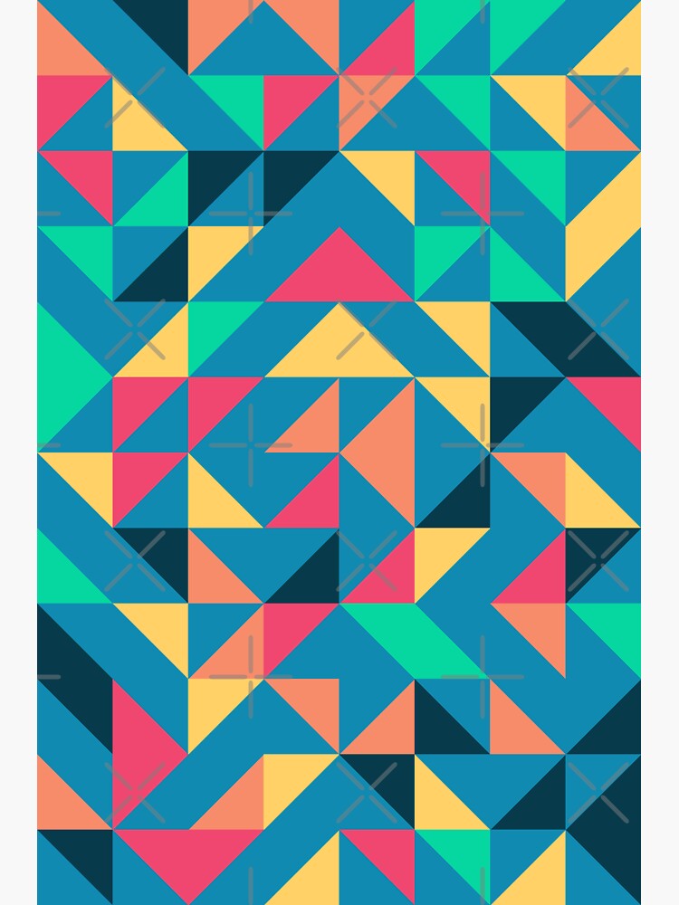 "Creative Geometric Colourful Triangle Pattern #21" Sticker for Sale by ...