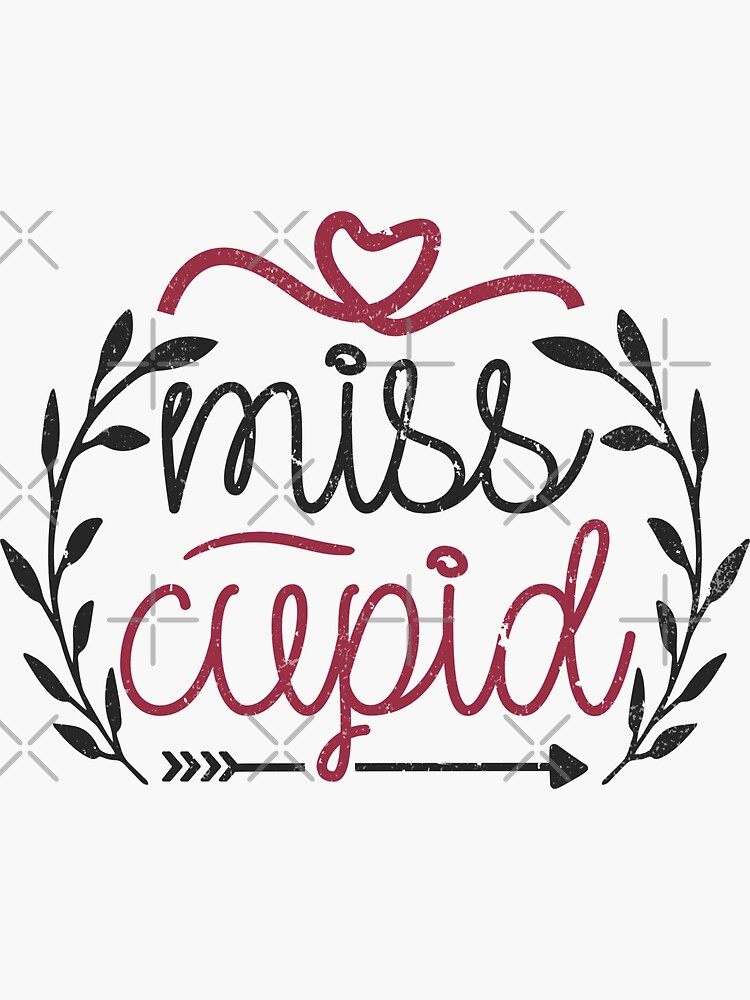"Little Miss Cupid Cute Funny Couples Valentines Day Womens" Sticker ...