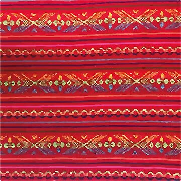 "Authentic mexican fabric cambaya rebozo pattern red aztec serape ...