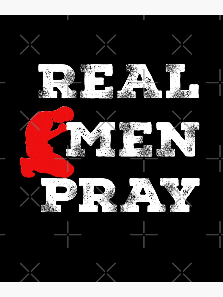 "Christian For Men: Real Men Pray Hard Prayer" Sticker for Sale by ...