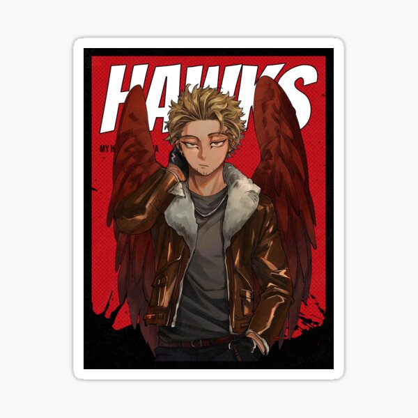 "Hawks Keigo Takami Red Comic Design" Sticker for Sale by IkaXII ...