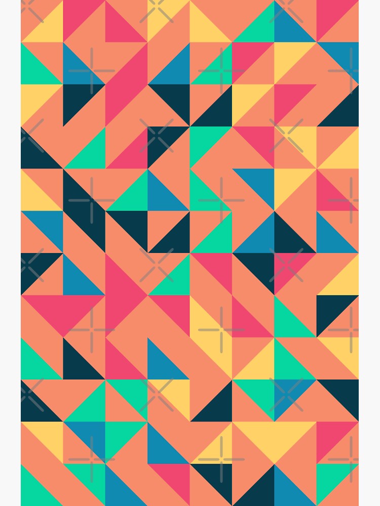 "Creative Geometric Colourful Triangle Pattern #27" Sticker for Sale by ...