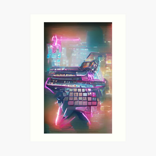 "Cyberpunk Keyboard Swag" Art Print for Sale by JoanNinjaHen | Redbubble