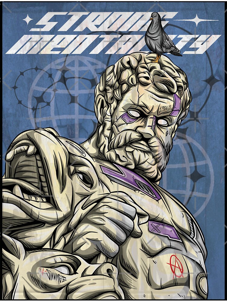 "HERCULES. Futuristic urban style Greek sculpture design" Sticker for ...