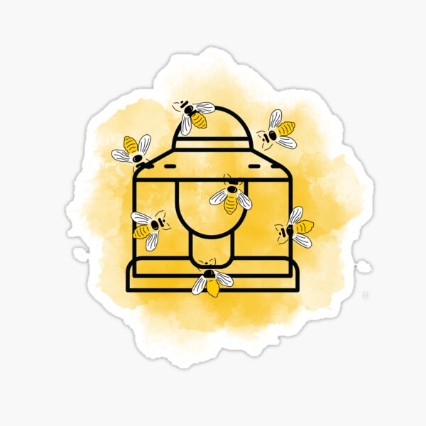 "Bee Keeper Yellow Watercolor with Honey Bees " Sticker for Sale by Miss-Honey-Pot | Redbubble