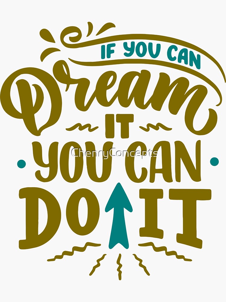 "You Can Do It" Sticker for Sale by ChenryConcepts | Redbubble
