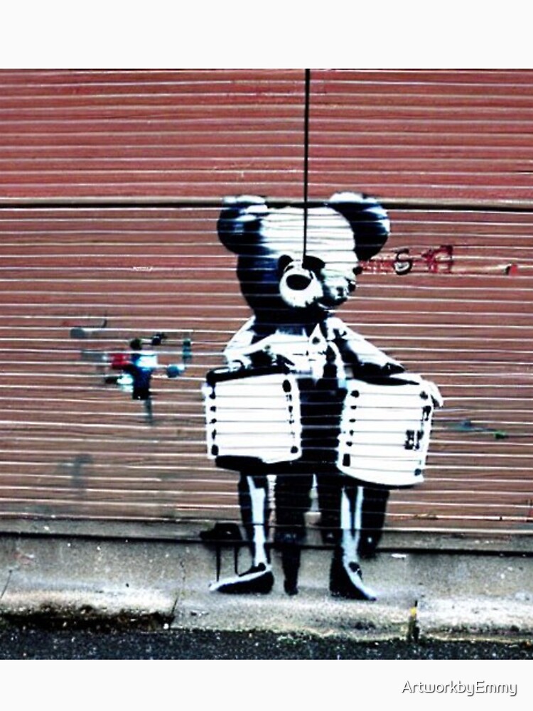"Musician Teddy Bear playing drums | Banksy-inspired original street ...