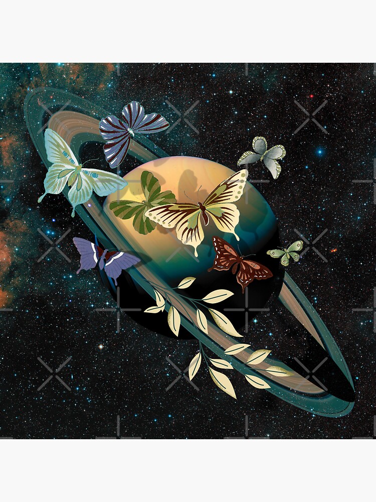 "Cosmic butterflies... A fantasy design of a planet, foliage and ...