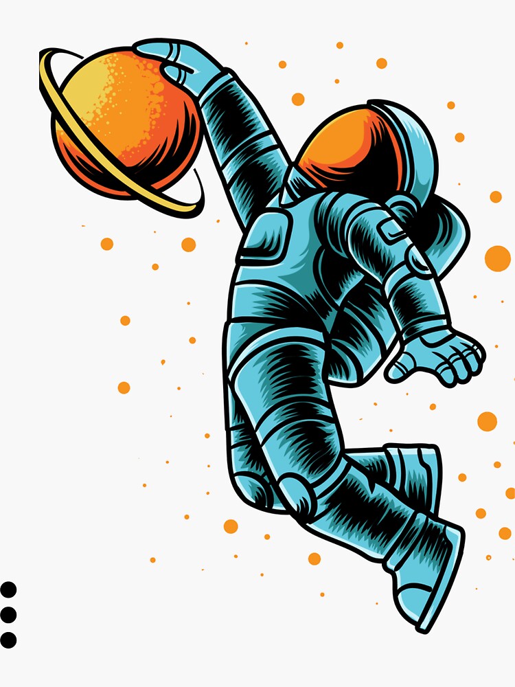 "Astronaut with Space Dunk" Sticker for Sale by CV-Clothing | Redbubble