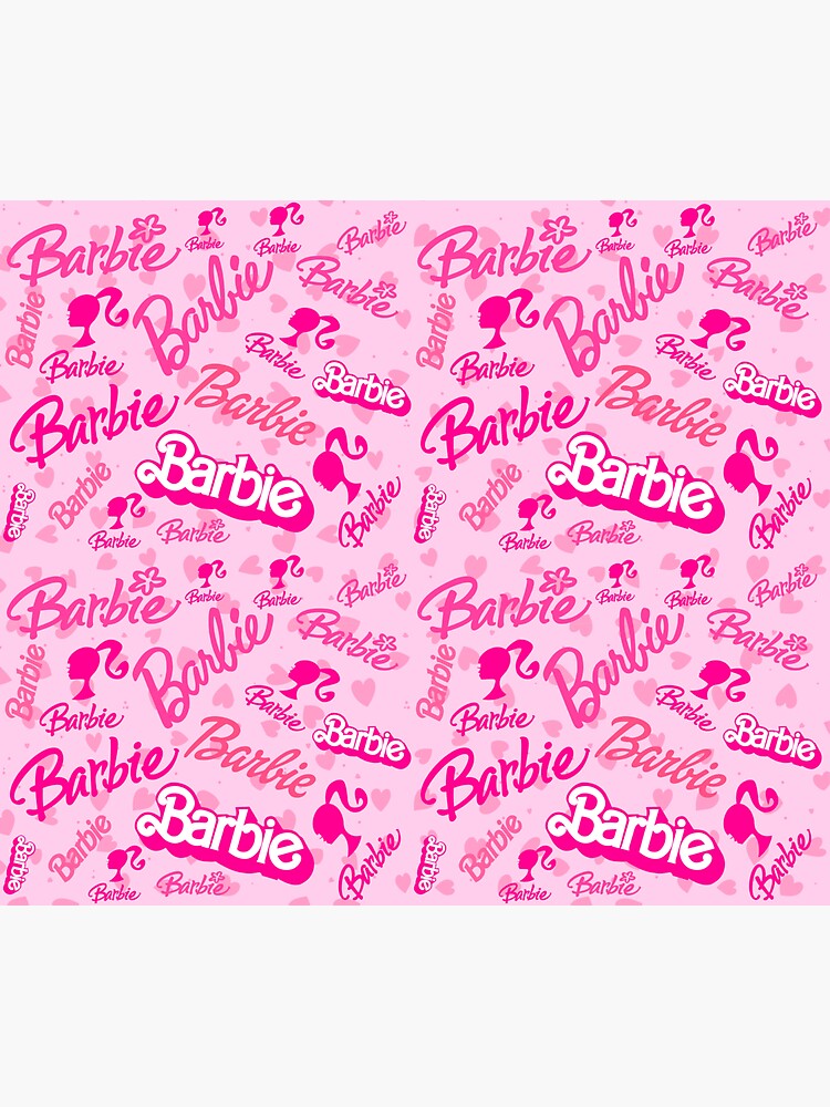 "All Barbie Logos Collage / Seamless Pattern Cute Pink Girly Design ...