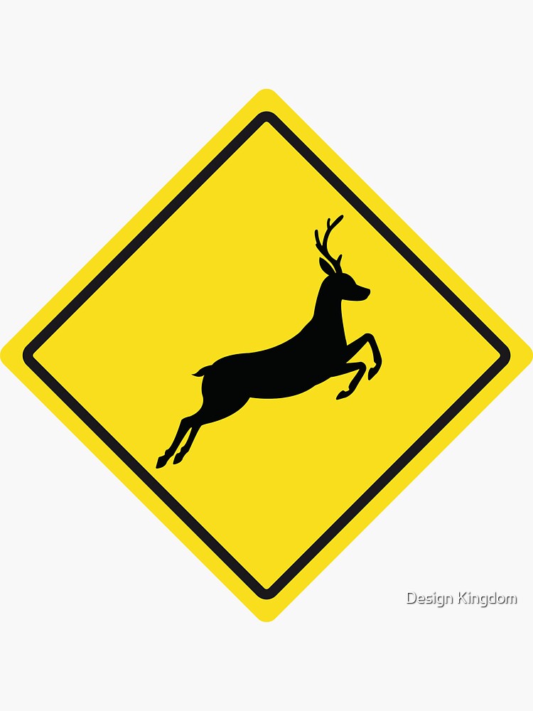 "Deer road sign" Sticker for Sale by Topshop3 | Redbubble