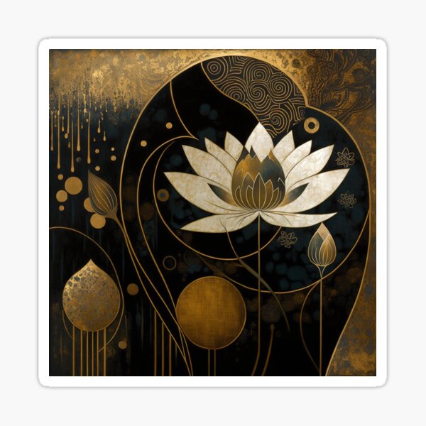 "flower and gold" Sticker for Sale by Imagier | Redbubble
