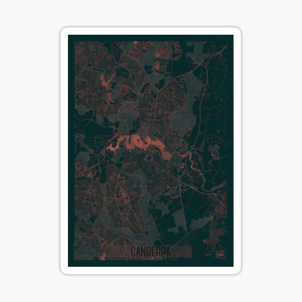 "Canberra Map Red" Sticker for Sale by HubertRoguski | Redbubble