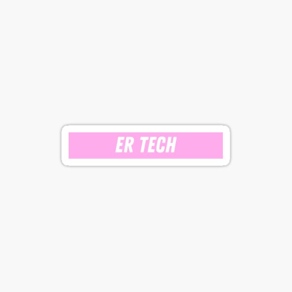 "Emergency Room Tech, ER Tech Pink Text Box" Sticker for Sale by ...