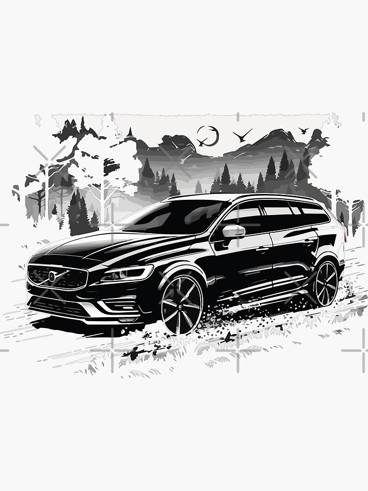 "Volvo V60" Sticker for Sale by AI-Invention | Redbubble