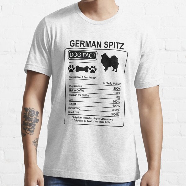 "German spitz Dog Nutritional Facts,German spitz Owner Cool" T-shirt ...