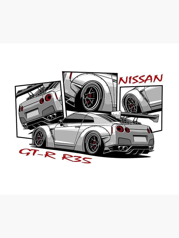 "Nissan GTR R35, GT-R, JDM Car" Poster for Sale by T-JD | Redbubble