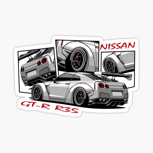 "Nissan GTR R35, GT-R, JDM Car" Sticker for Sale by T-JD | Redbubble