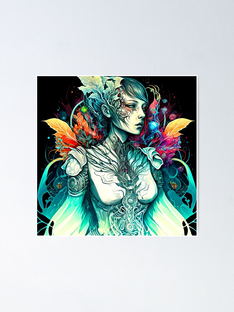 "Bionic Woman, Beautiful Biomechanical Robot, Botanical Cyborg, Virtual ...