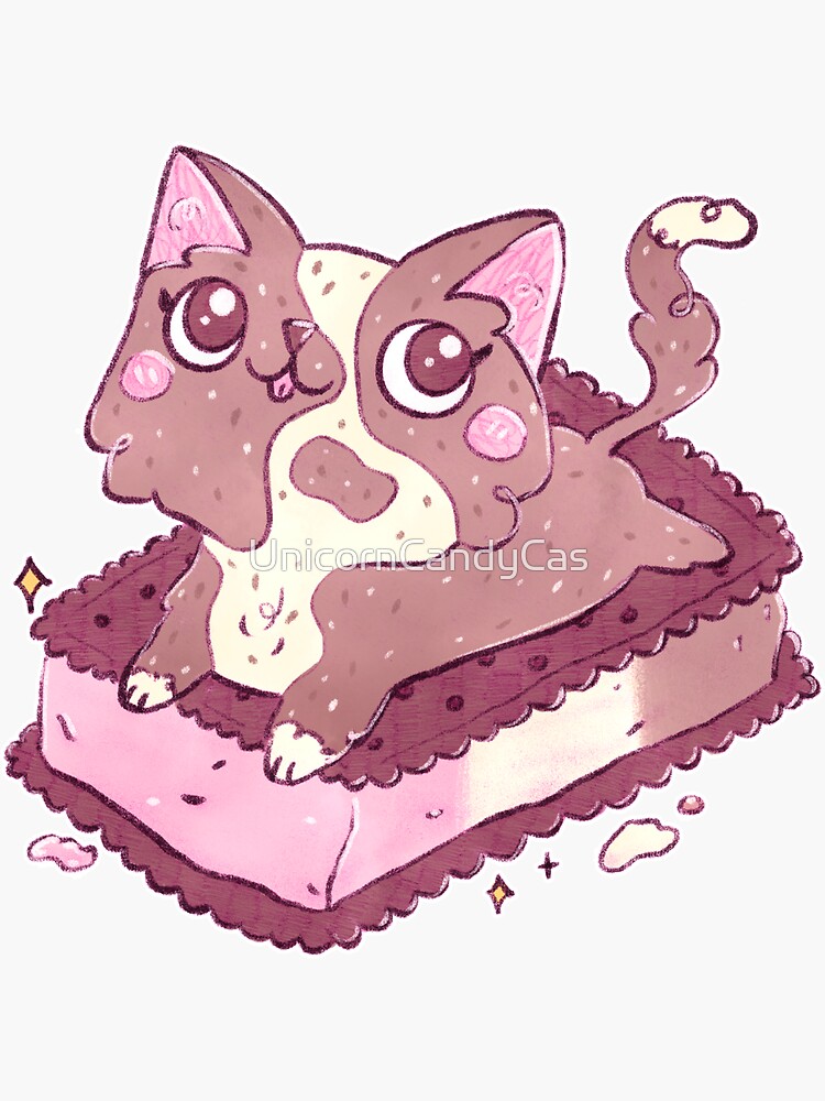 "Neapolitan Ice Cream Sandwich Cat - Ice Cream Kitty" Sticker for Sale ...