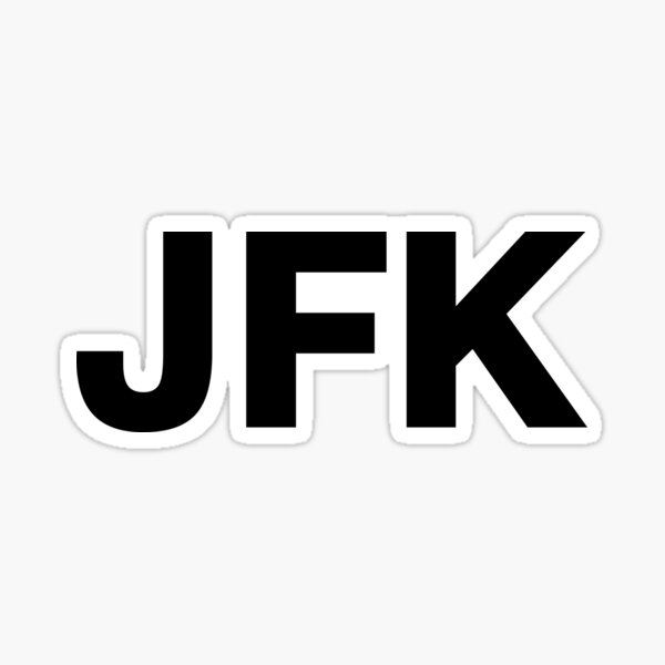 "JFK" Sticker for Sale by tobyjrobinson | Redbubble