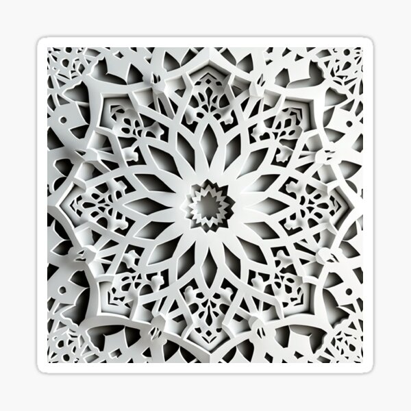 "Wonderful white Arabic patterns" Sticker for Sale by ALMorassam ...
