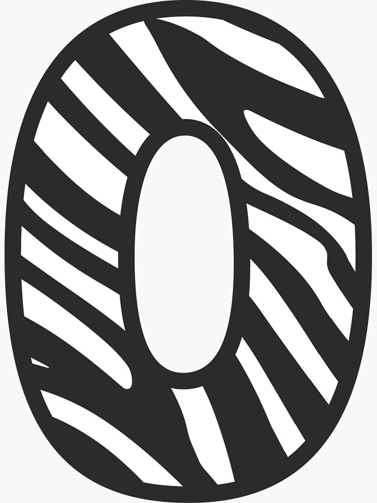 "Zebra pattern number zero 0" Sticker for Sale by Basmaclinial | Redbubble