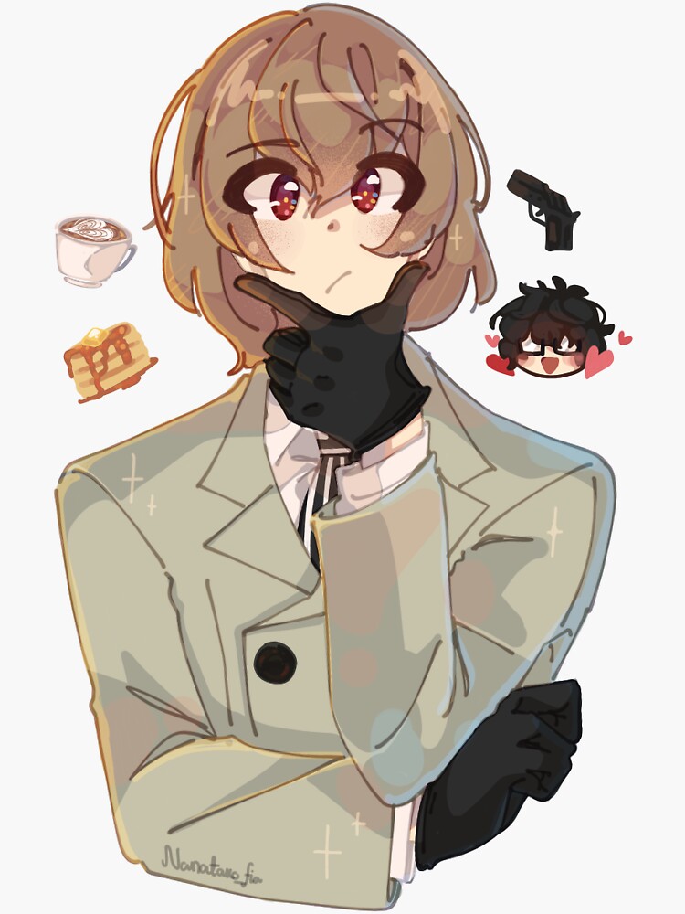 "Goro Akechi sticker (mild Akeshu) " Sticker for Sale by nanakofia ...