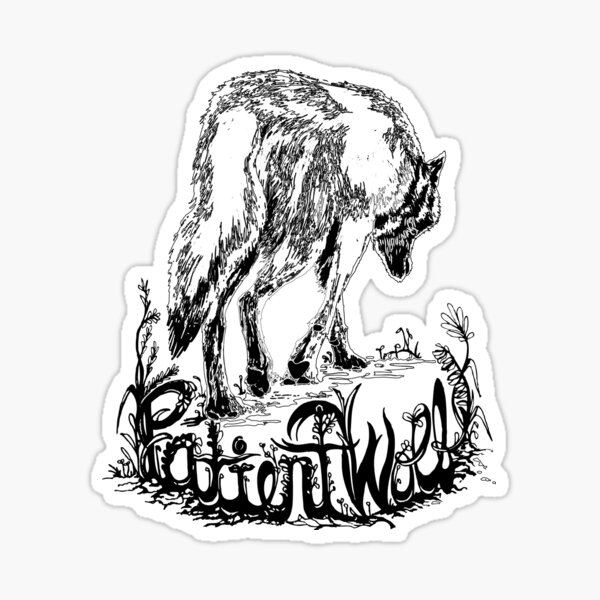 "Patient Wolf" Sticker by mylesantstudios | Redbubble