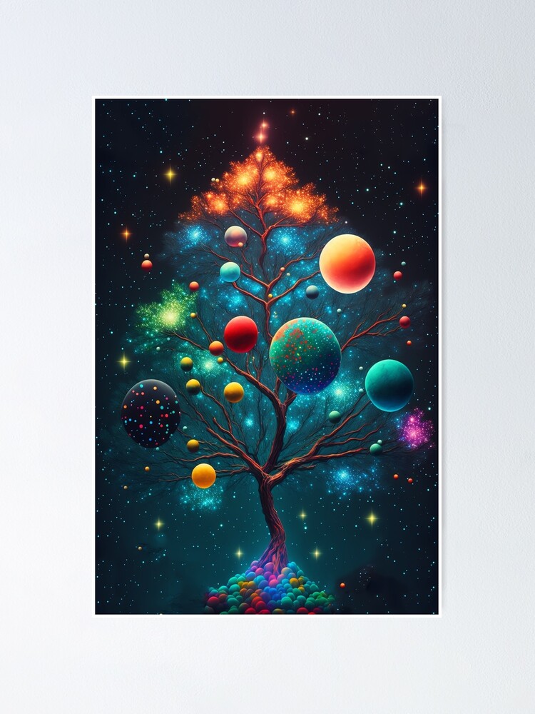 "Cosmic Christmas Tree" Poster for Sale by AnimalVillains | Redbubble