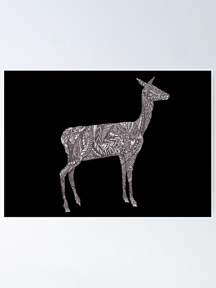 "doe black background" Poster for Sale by Au-artistique | Redbubble