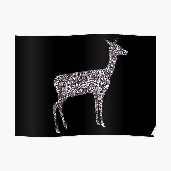"doe black background" Poster for Sale by Au-artistique | Redbubble