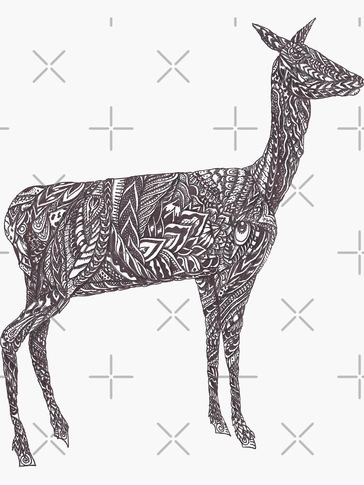 "doe black background" Sticker for Sale by Au-artistique | Redbubble