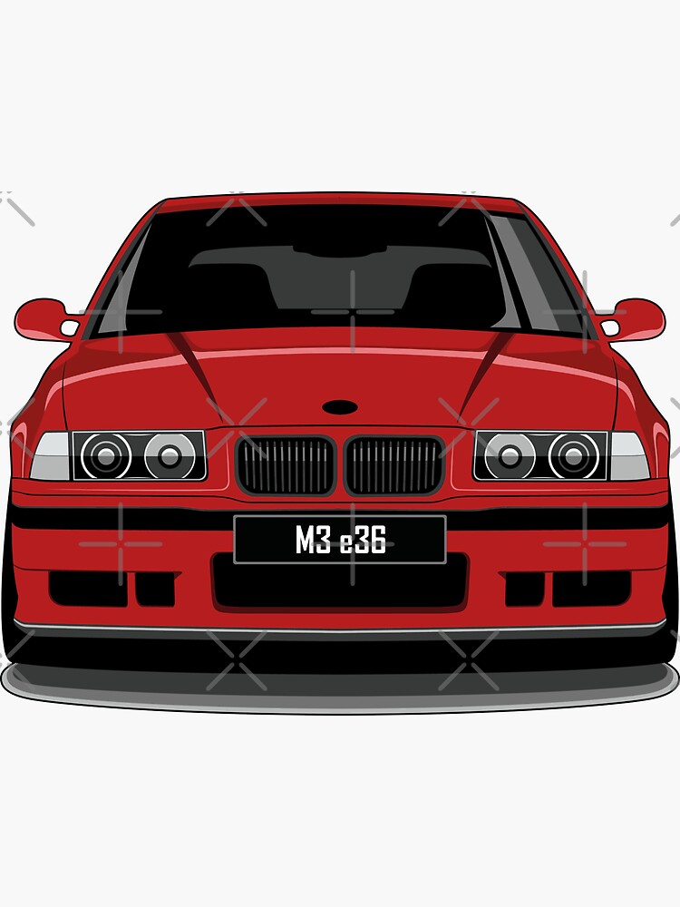 "e36 M3 - vector drawing" Sticker for Sale by yohannlp | Redbubble