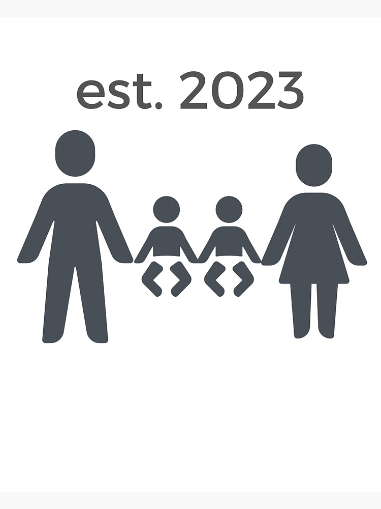 "Baby Twins Born in 2023- Family Established in 2023" Sticker for Sale ...