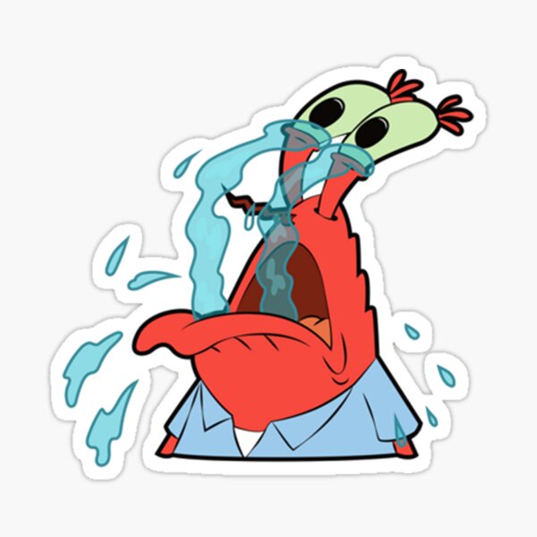"M. Krabs crying" Sticker for Sale by THE-TFG | Redbubble
