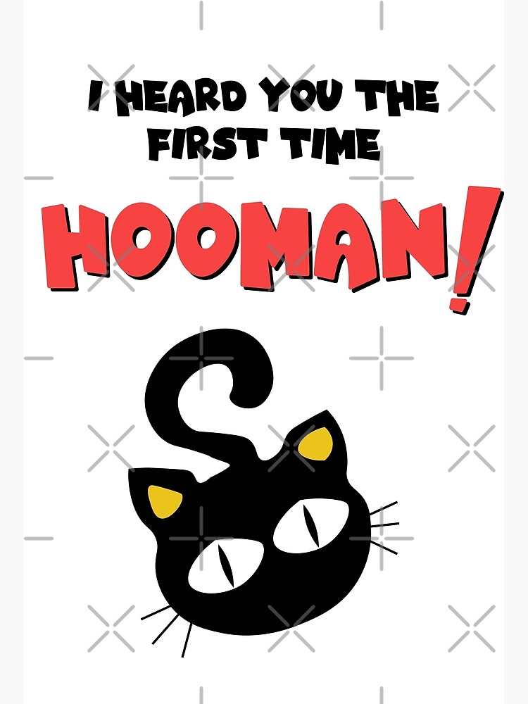 "Funny Cat Dad Meme- I Heard You The First Time HOOMAN! " Poster for ...