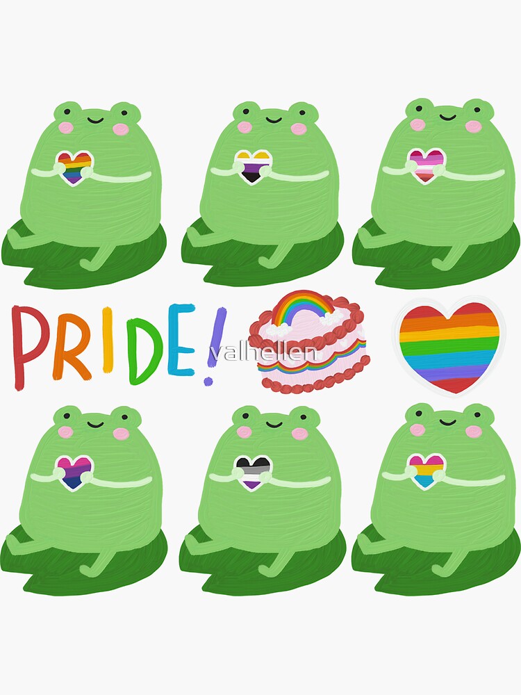 "LGBTQIA+ equality cute froggies" Sticker for Sale by valhellen | Redbubble
