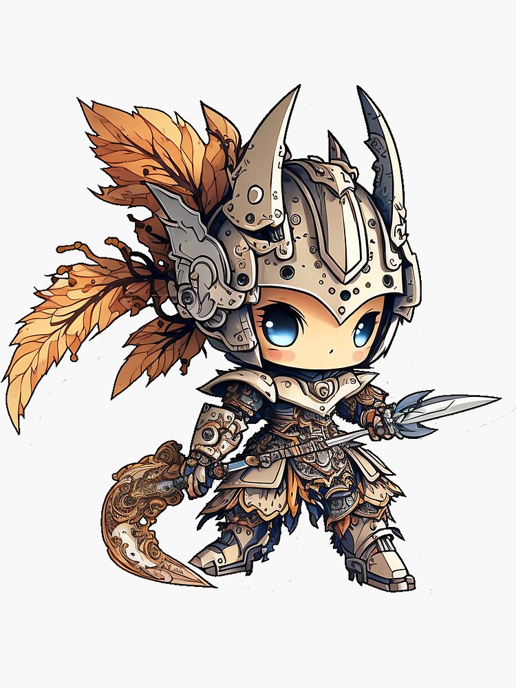 "Adorable Chibi Armored Knight - Bronze Reaper" Sticker for Sale by ...