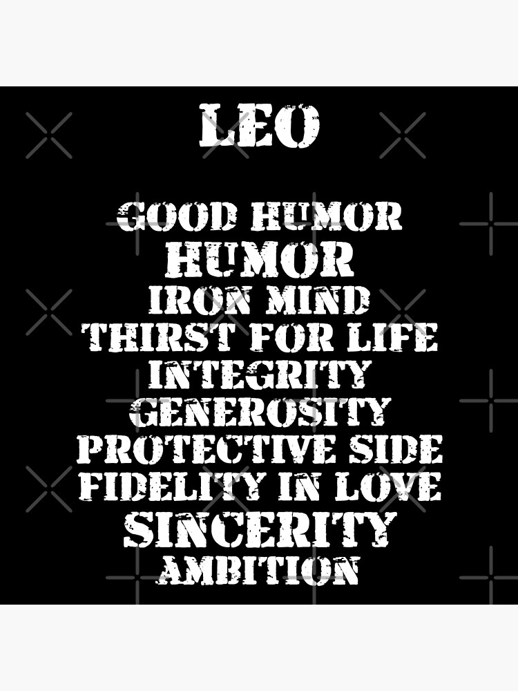 "LEO - Zodiac sign - The 10 strengths of Leo" Poster for Sale by ...