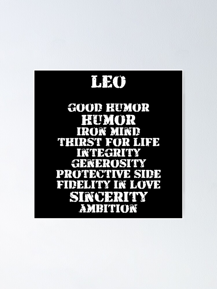 "LEO - Zodiac sign - The 10 strengths of Leo" Poster for Sale by ...