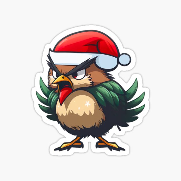 "Angry Santa Bird" Sticker for Sale by vibrant-threads | Redbubble