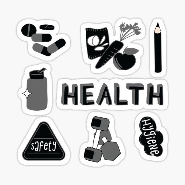 "Black Health School Subject Sticker Pack" Sticker for Sale by The ...