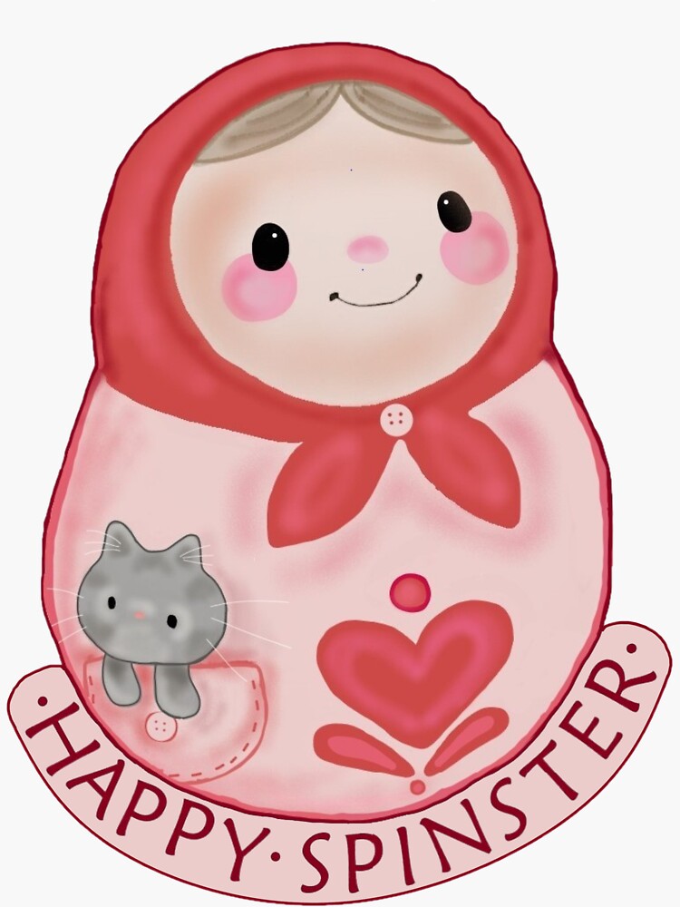 "Happy Spinster" Sticker for Sale by Binxceramic | Redbubble
