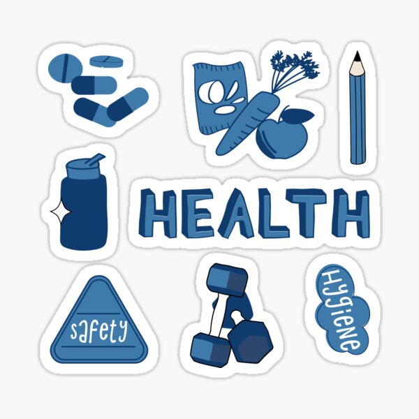 "Blue Health School Subject Sticker Pack" Sticker for Sale by The-Goods ...
