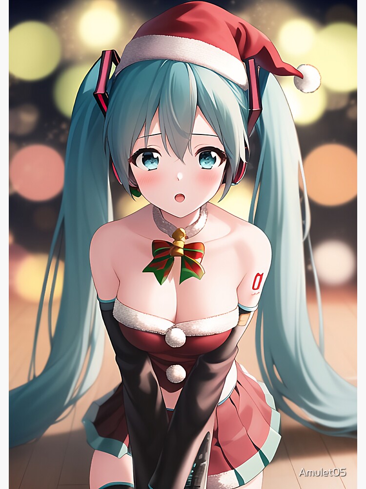 "Christmas Hatsune Miku" Sticker for Sale by Amulet05 | Redbubble